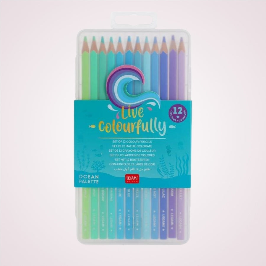 Set 12 creioane colorate pastel - Ocean – WonderStore